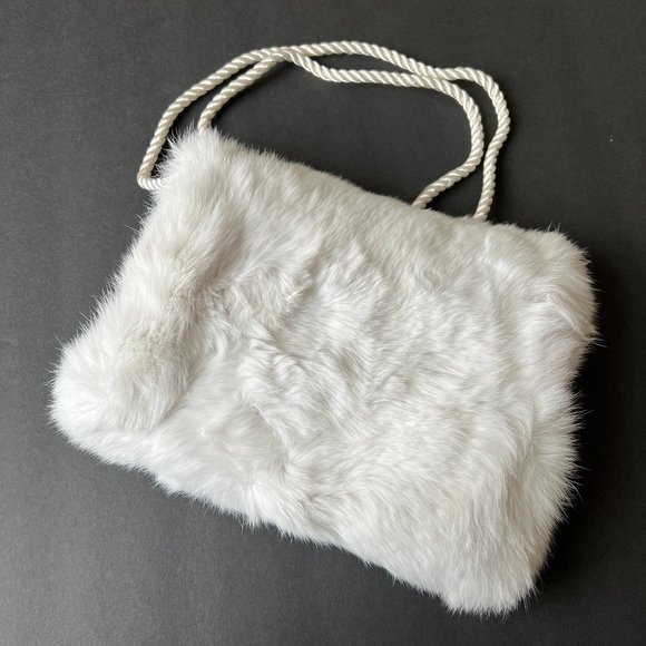 None | Accessories | Vintage White Rabbit Fur Hand Muff Warmer Euc ...